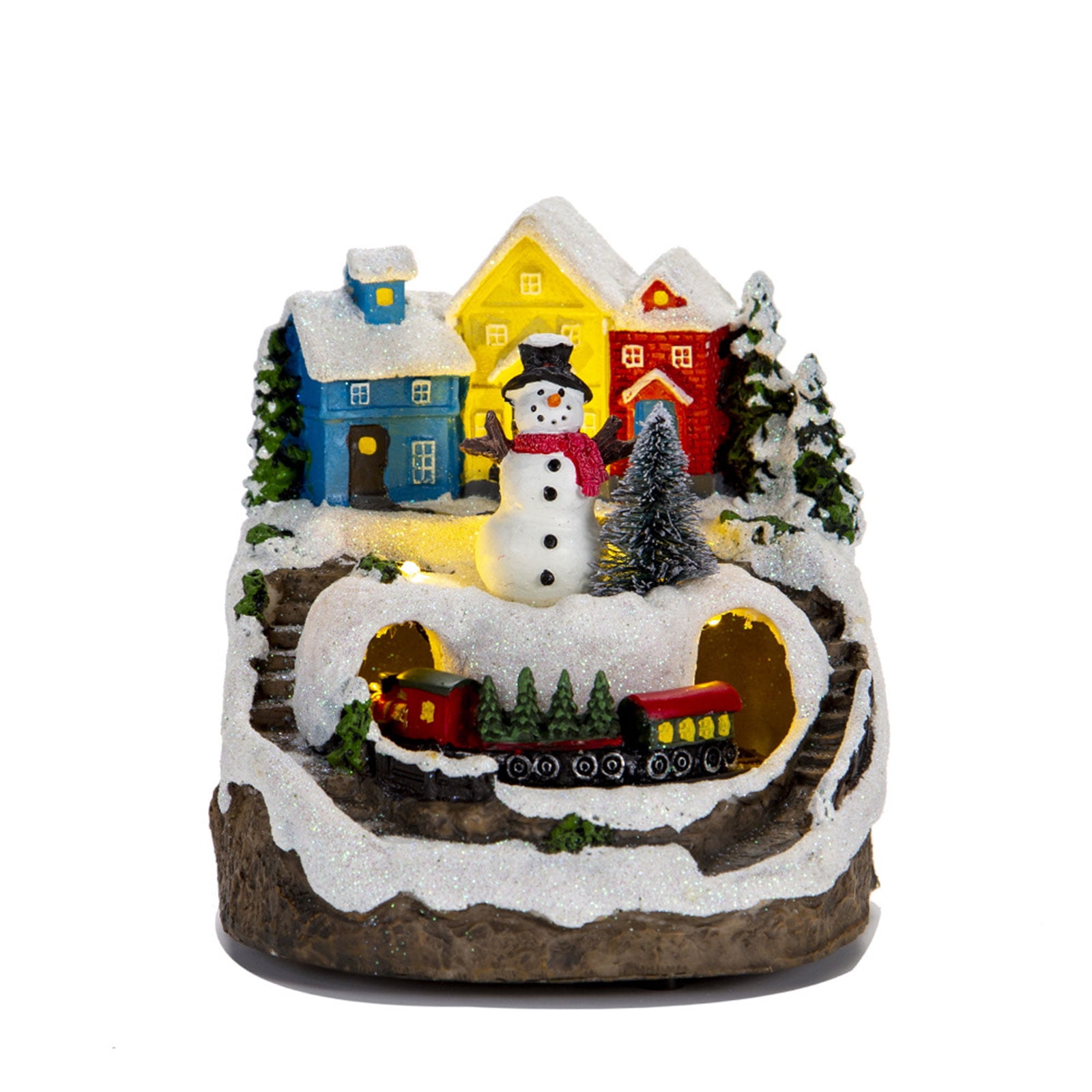 Animated Xmas House Resin Christmas Village House Figurine Building ...