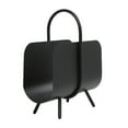 DecMode 20" Black Metal Curved Magazine Holder with Arched Handle and ...