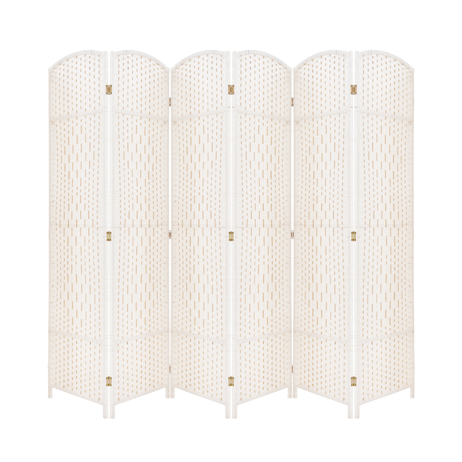 DecMode 80" x 72" Brown Wood Floral Handmade Foldable Arched Partition ...