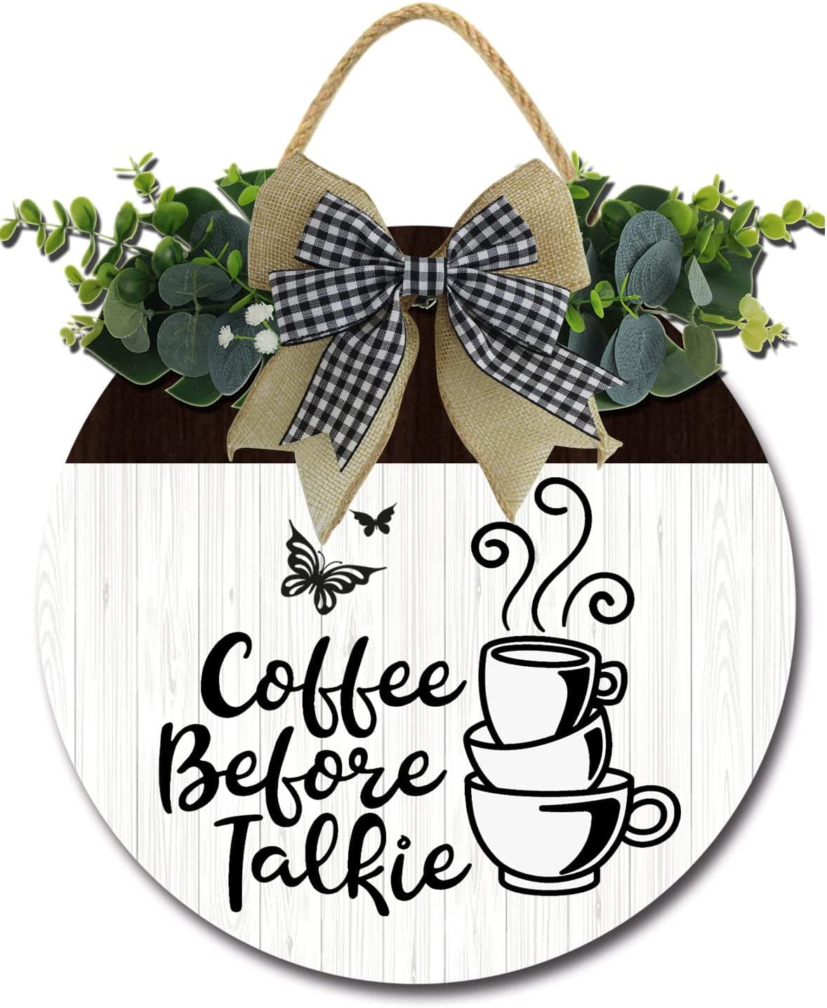 Eveokoki 11" Coffee Before Talkie Coffee Bar decor sign Rustic ...