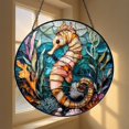 Seahorse Ocean Scene Suncatcher – Decorative Coastal Window Hanging ...