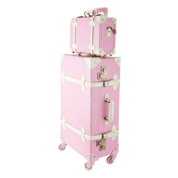 Preenex - Premium PU Vintage Classic Old-Fashioned Trolley Suitcase and ...