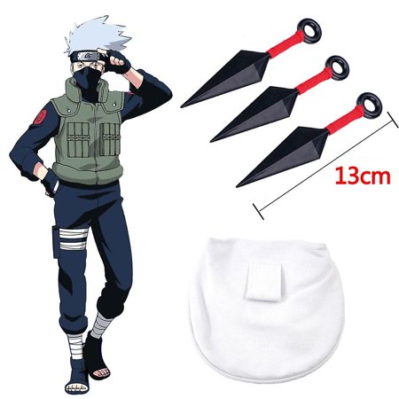 Tib Set Naruto Kakashi Cosplay Accessories Naruto Gloves Kunai Mask ...