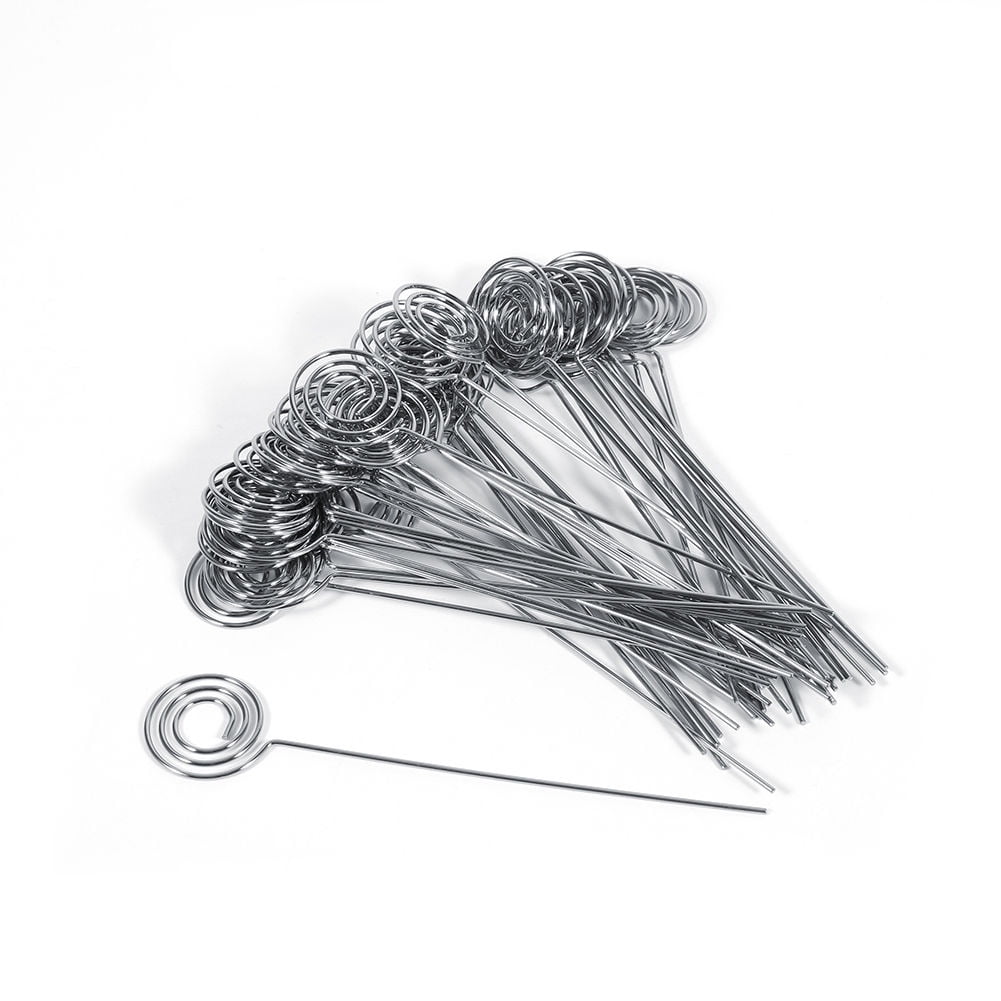 50 Pcs Silver DIY Craft Metal Round Wires Photo Card Picture Memo Paper ...