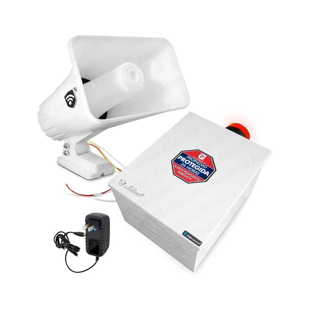Kit Sirena 2 Tonos 30w Control Alarma Feline y Caja Metálica con ...