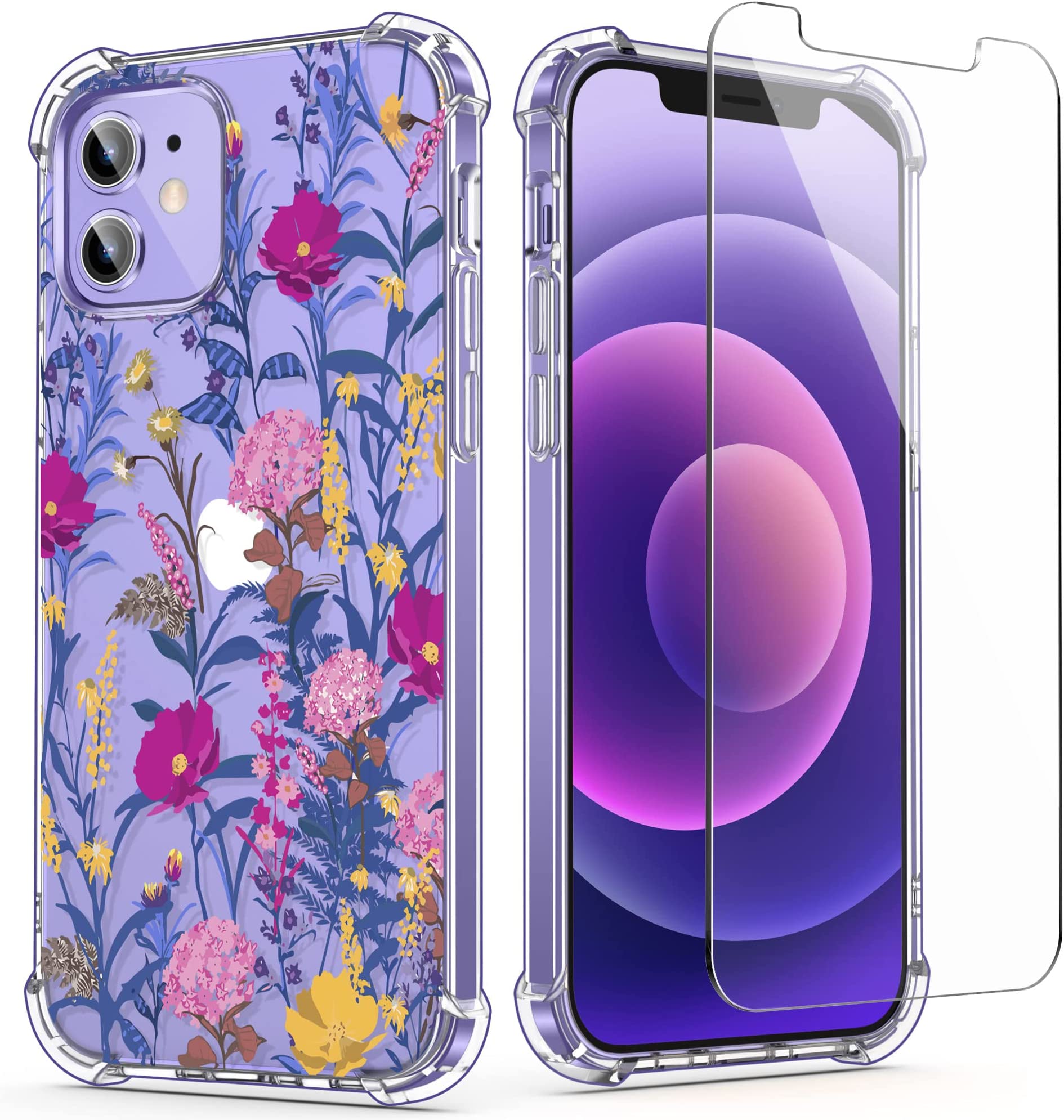 ULAK iPhone 12 Case with Screen Protector, iPhone 12 Pro Case, Anti ...