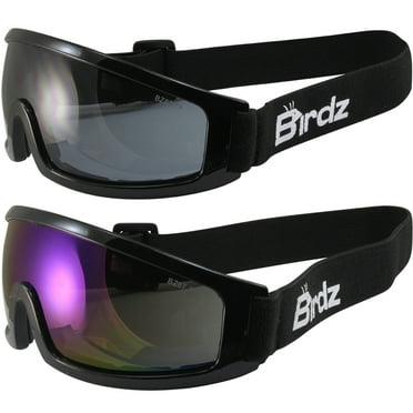 2 Pairs of Birdz Eyewear Boogie Motorcycle Ski Skydiving Goggles Clear ...