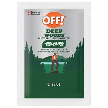Off Deep Woods Insect Repellent Wipes 12 Towelettes - 2 Pack - Walmart.com