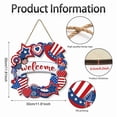 4th of July Wooden Welcome Sign Patriotic Door Hanger Decor for Front ...