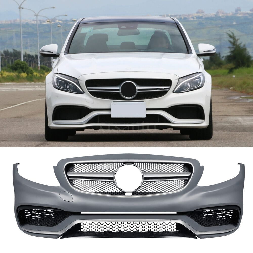 AMG Look Front Bumper Body Kit for Mercedes C-Class W/Grill W/O Parking ...