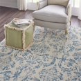 Nourison Jubilant Distressed Damask Ivory/Blue 7' x 10' Area Rug, (7' x ...