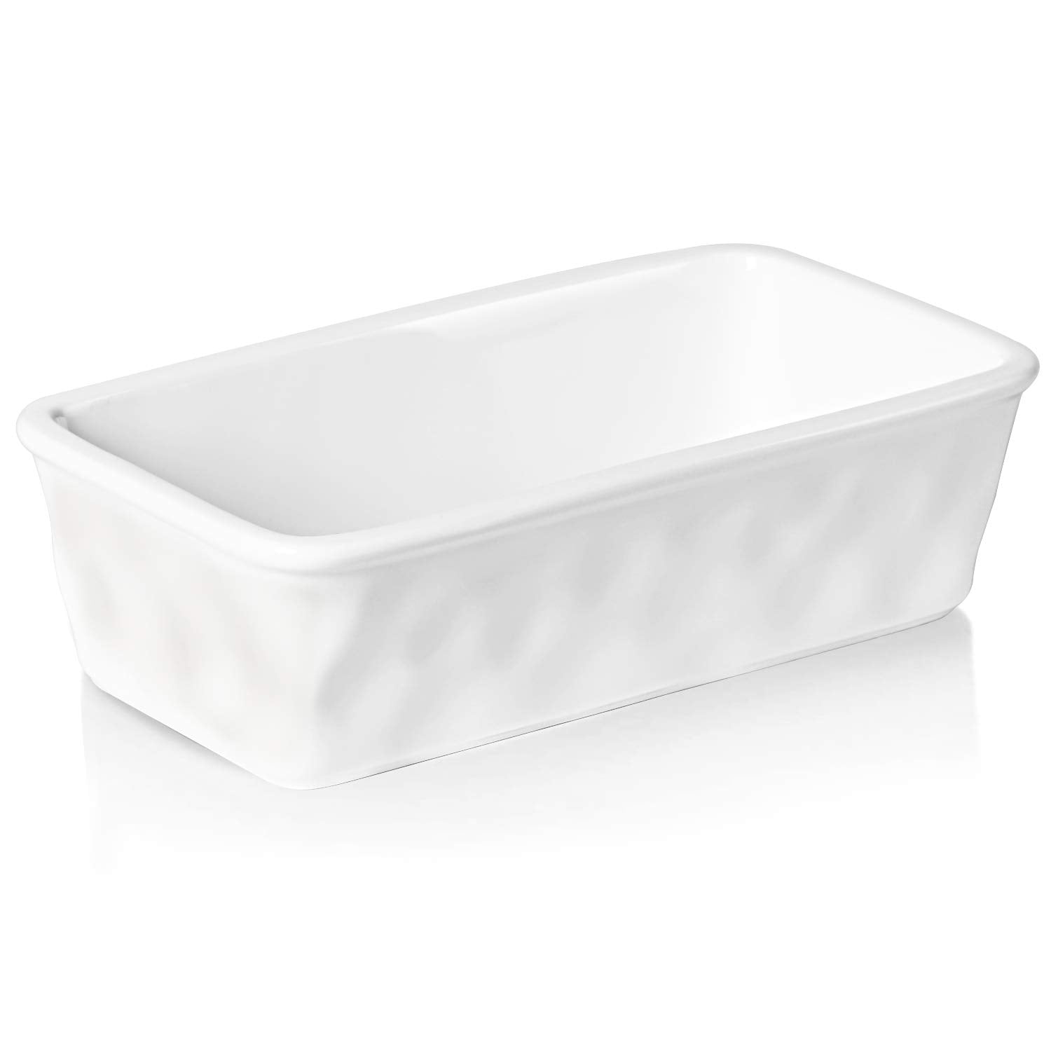 HAOTOP Porcelain Nonstick Baking Bread Loaf Pan 8 5 X 5 Inch White
