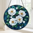 Simple White Floral Round Window Hanging Art - Walmart.com