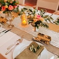 12 Pack Rustic Burlap Table Runners with White Lace Trim, 12x108 Inch ...