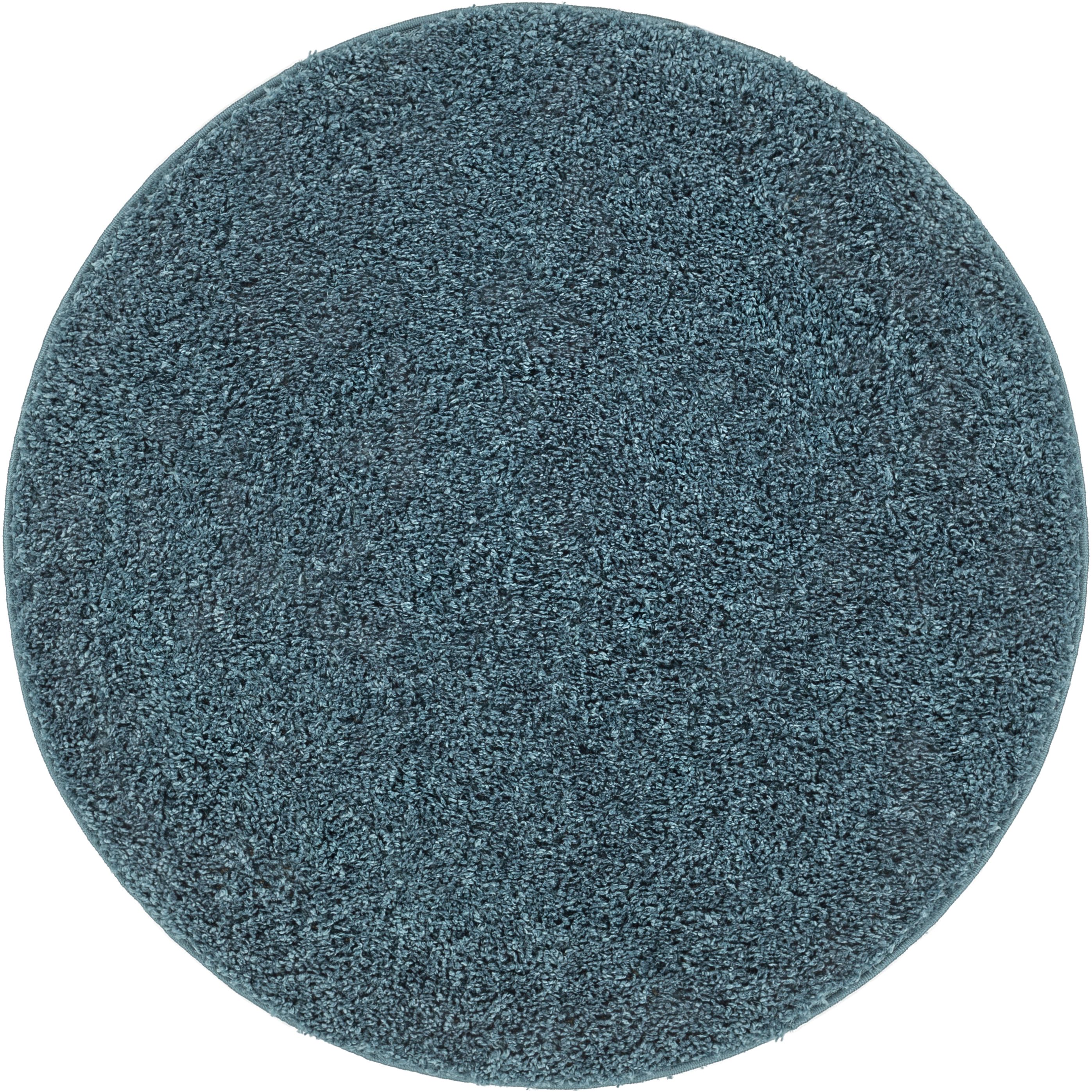 Well Woven Solid Color Light Blue Soft Shag Area Rug 4 Round (3'11 ...