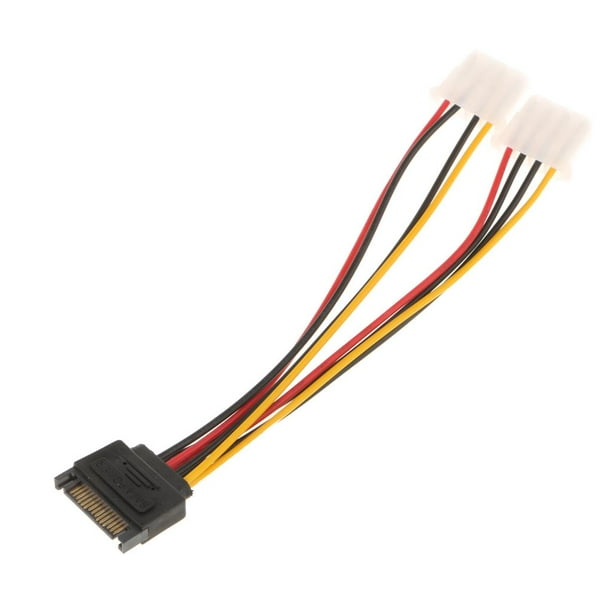 15-Pin Male To Dual 4 Pin Female IDE Power Converter Cable Y-splitter ...
