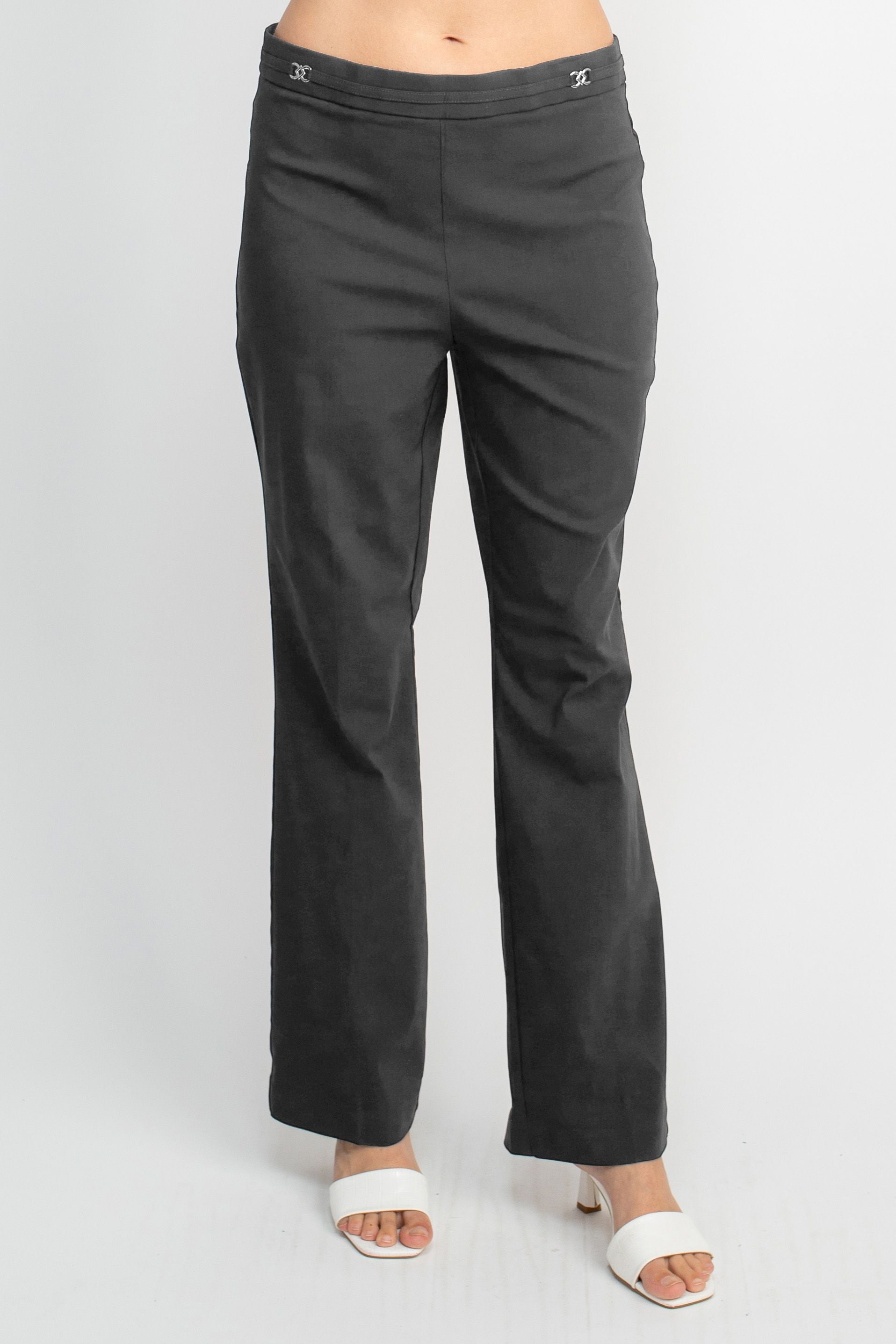 Counterparts Banded Waist Pull On Straight Cut Solid Hardware Detail ...