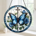 Colorful Personalized Stained Glass Suncatcher – Floral and Butterfly ...