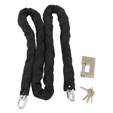 Chain Lock - Steel-O-Chain 5805K/110 black key - 110cm length / 5mm diameter square - Walmart.com