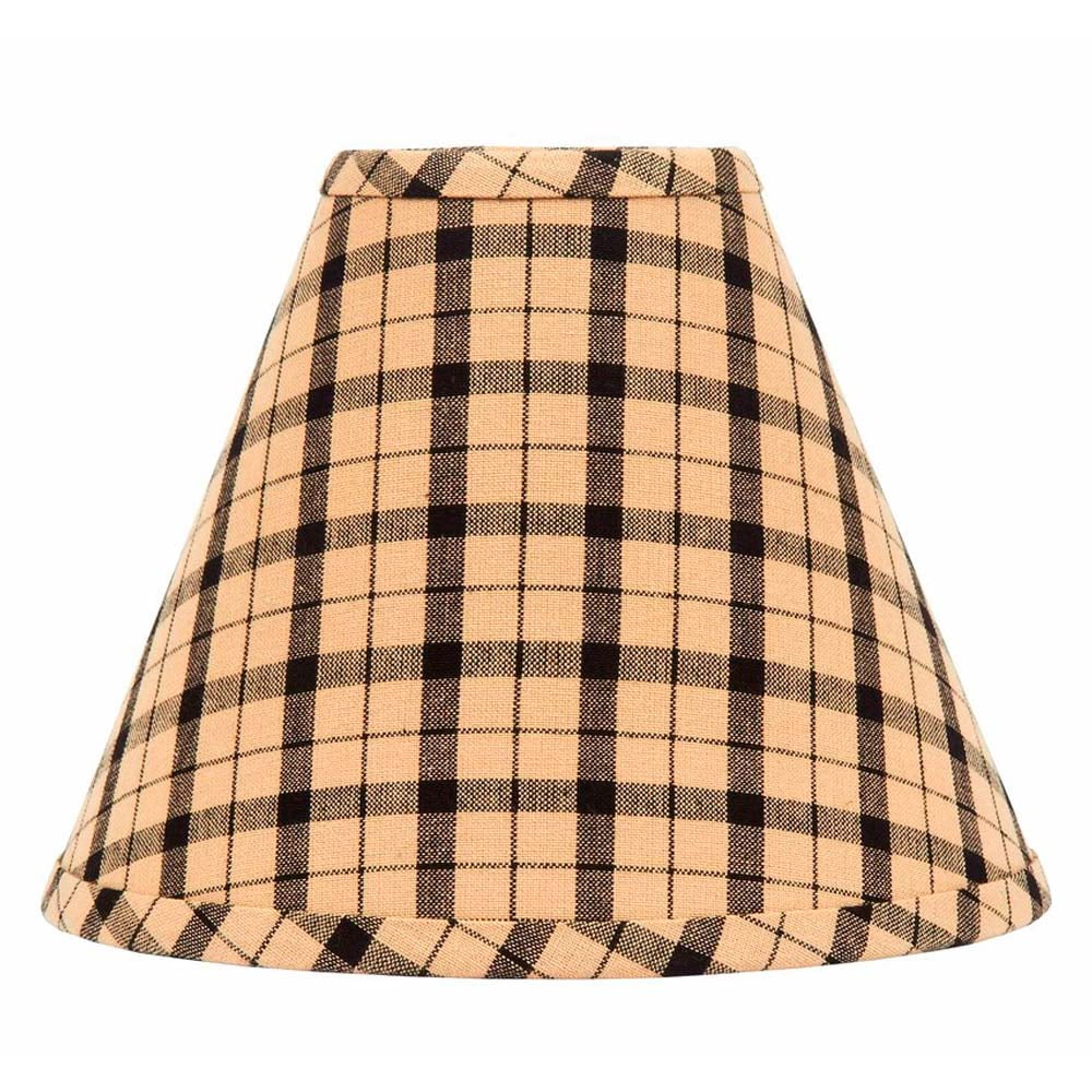 Salem Check Black 14" Washer Fabric Lamp Shade 14" Black by Raghu ...