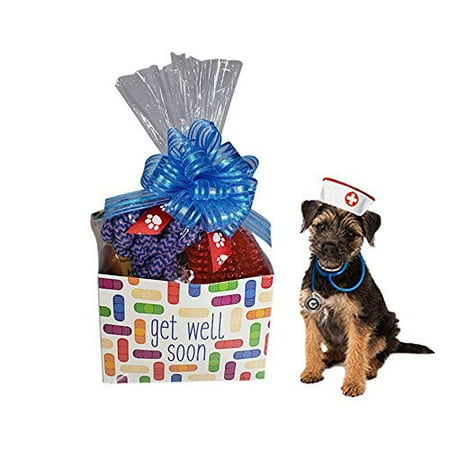 Paws Place Dog Get Well Soon Basket - Treats Toys Dog Gift - Small ...