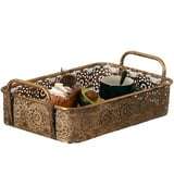 Walmart Extra Large and Small Decorative Metal Gold Rectangular Serving ...