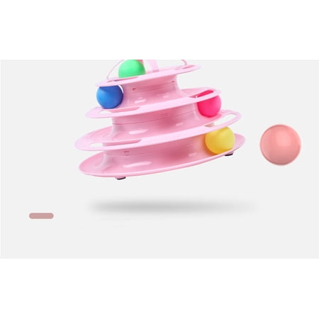 Three Levels Pet Cat Toy Training Amusement Plate Kitten Tower Tracks ...
