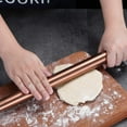 ReaNea Rose Gold Rolling Pin 16.7" Stainless Steel Matte Roller Rolling ...