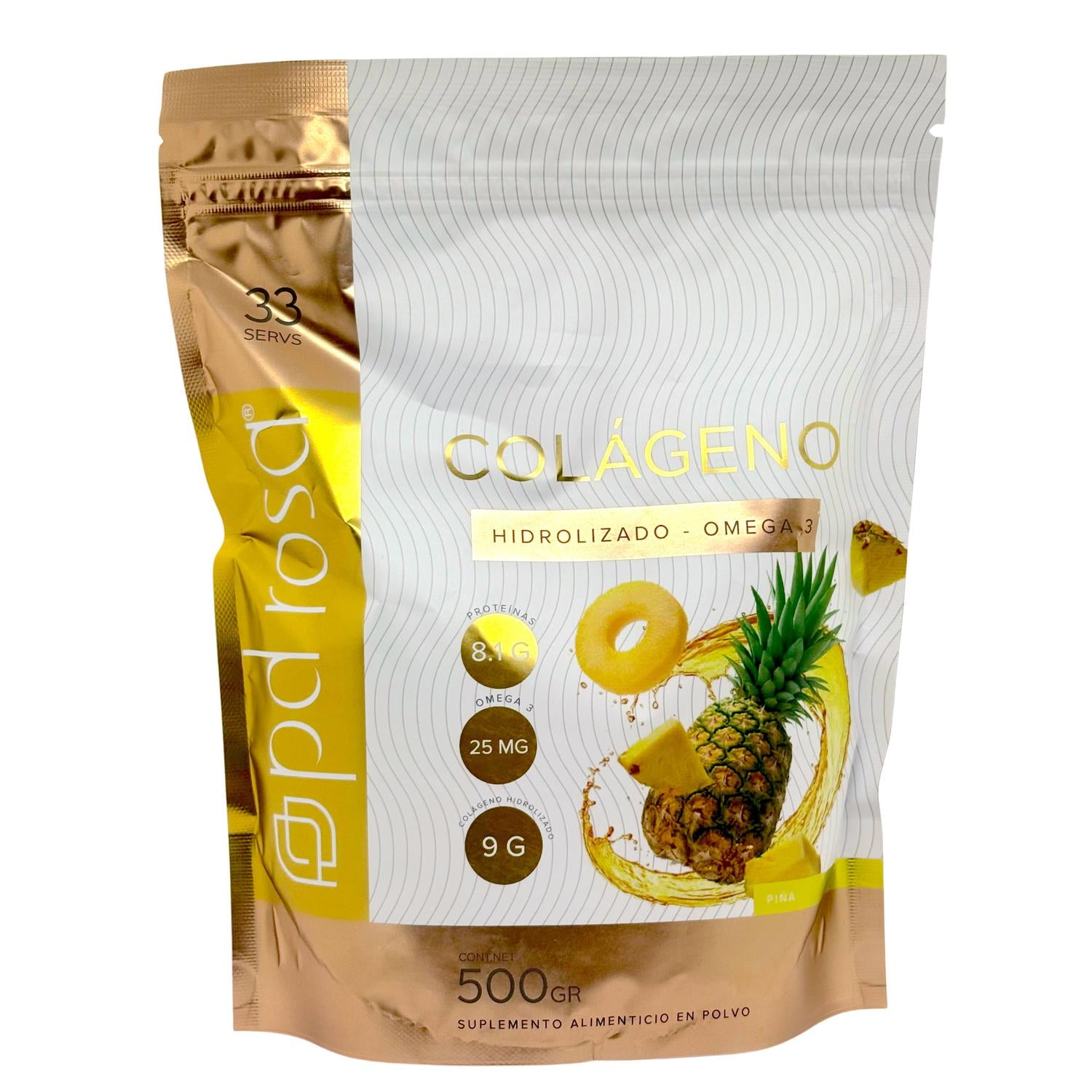 Colageno Hidrolizado Omega 3 500 g sabor Piña pd rosa blanco | Bodega Aurrera en línea
