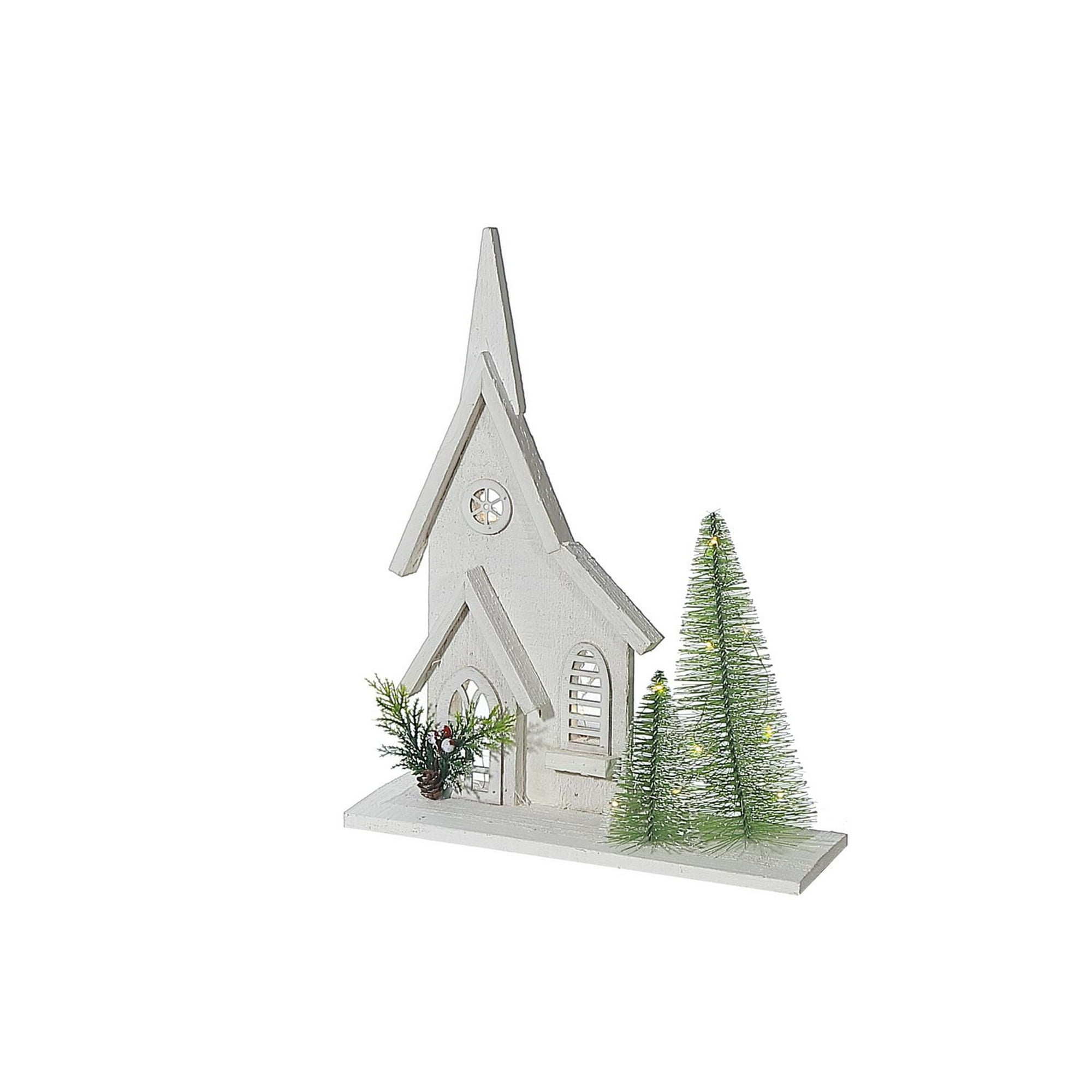 Click here for Ih Casadécor Led White Wooden Church 13.78 prices