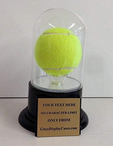 Tennis Ball Personalized Glass Display Case Round Dome with Black ...