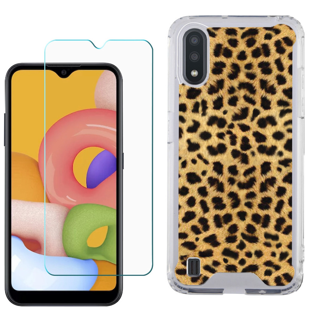 For Samsung Galaxy A01 Case, Hybrid Bumper Phone Case with Tempered ...