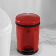 Plastic Round Kitchen Step Trash Can, 1.8 Gallons Garbage Bin with Soft ...