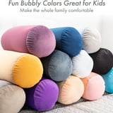 Pillowy Microbead Bolster Lightweight Neck Roll Pillow, 14" x 8", Dark ...