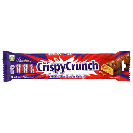 CADBURY CRISPY CRUNCH, Chocolatey Candy Bar, Snack Size 8ct, 92 g ...