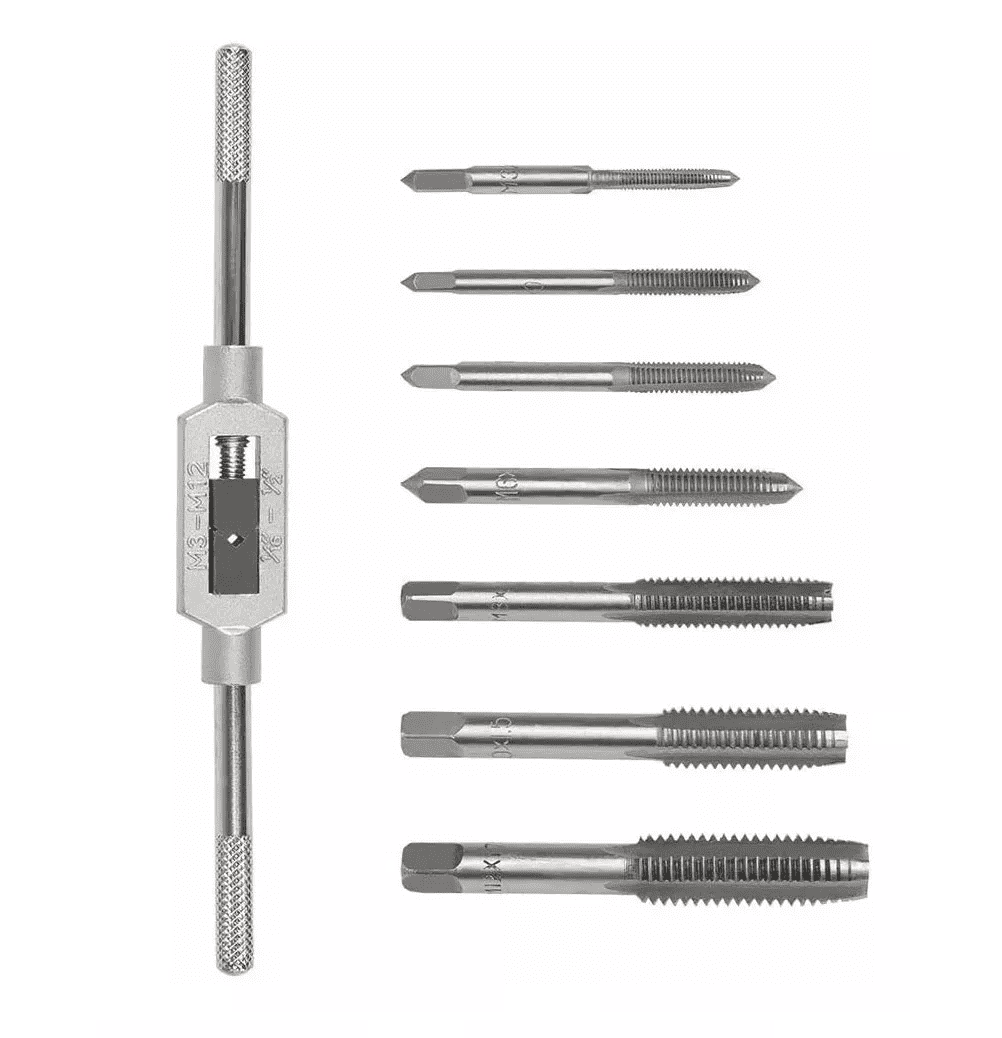 Kit De Machuelos Con Maneral Broca Tipo Matraca Ajustable Plata ...