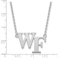 14k White Gold LogoArt Wake Forest University W-F Large Pendant 18 inch ...