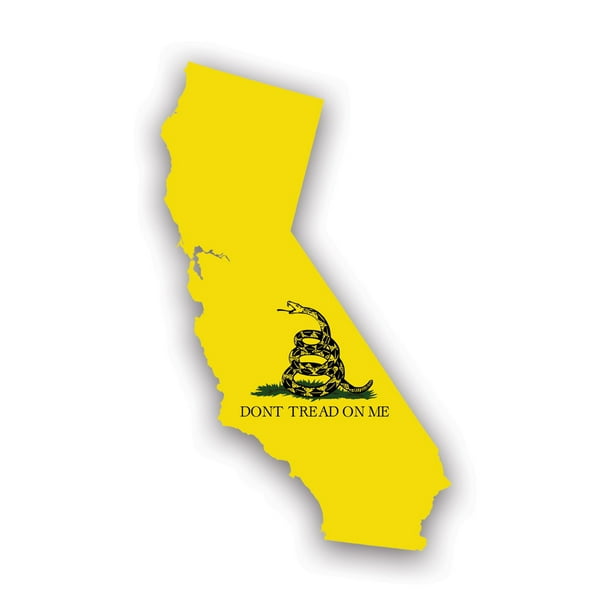 California State Shaped Gadsden Flag Sticker Decal - Self Adhesive ...