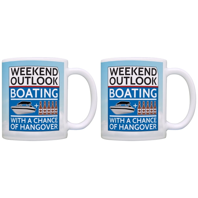 ThisWear Boat Lovers Mugs Outlook Boating with a Chance of Hangover 2 ...