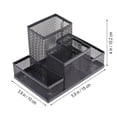 Masteelf Black Metal Mesh Pen Container with 4 Compartments Desk ...