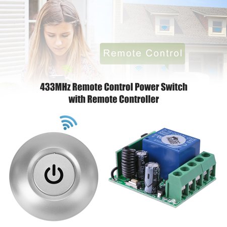 Mymisisa 433MHz RF Wireless Switch 12V 1-CH Receiver + Self-powered Round Remote Control ...
