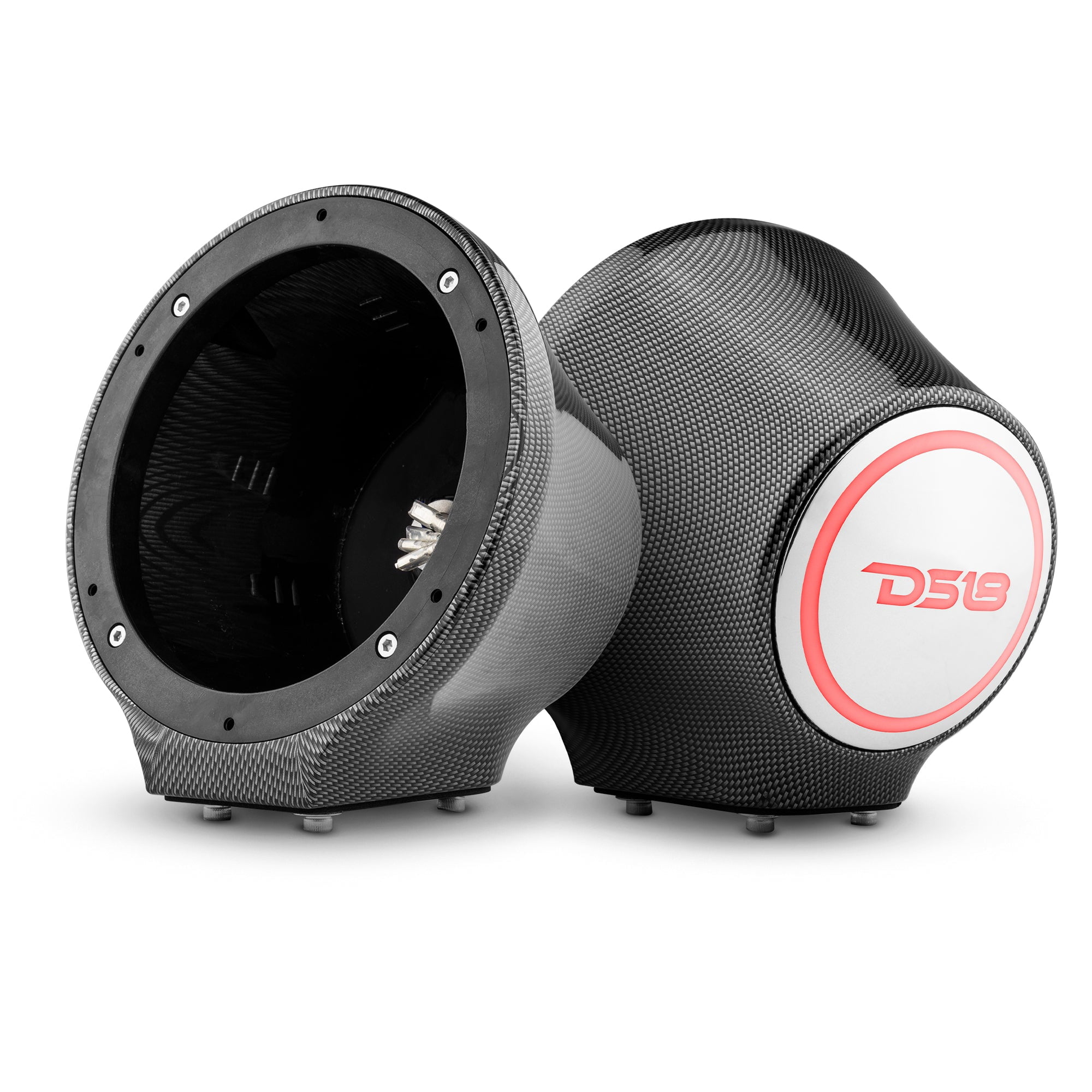 DS18 CF-JS6 Carbon Fiber Flat Mount Speaker POD Universal Enclosure 6.5 ...