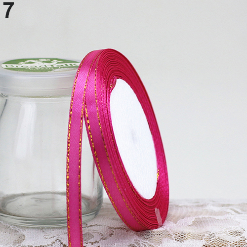 HEVIRGO 1 Roll 25 Yard 6mm Wide Golden Tone Rimmed Stain Ribbons ...