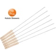 16pcs Metal Kebob Skewers Stainless Steel Round Sticks with Wood Gourd ...
