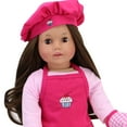 Sophia's 3-Piece Baking Apron, Hat & Gingham Oven Mitts Set for 18 ...