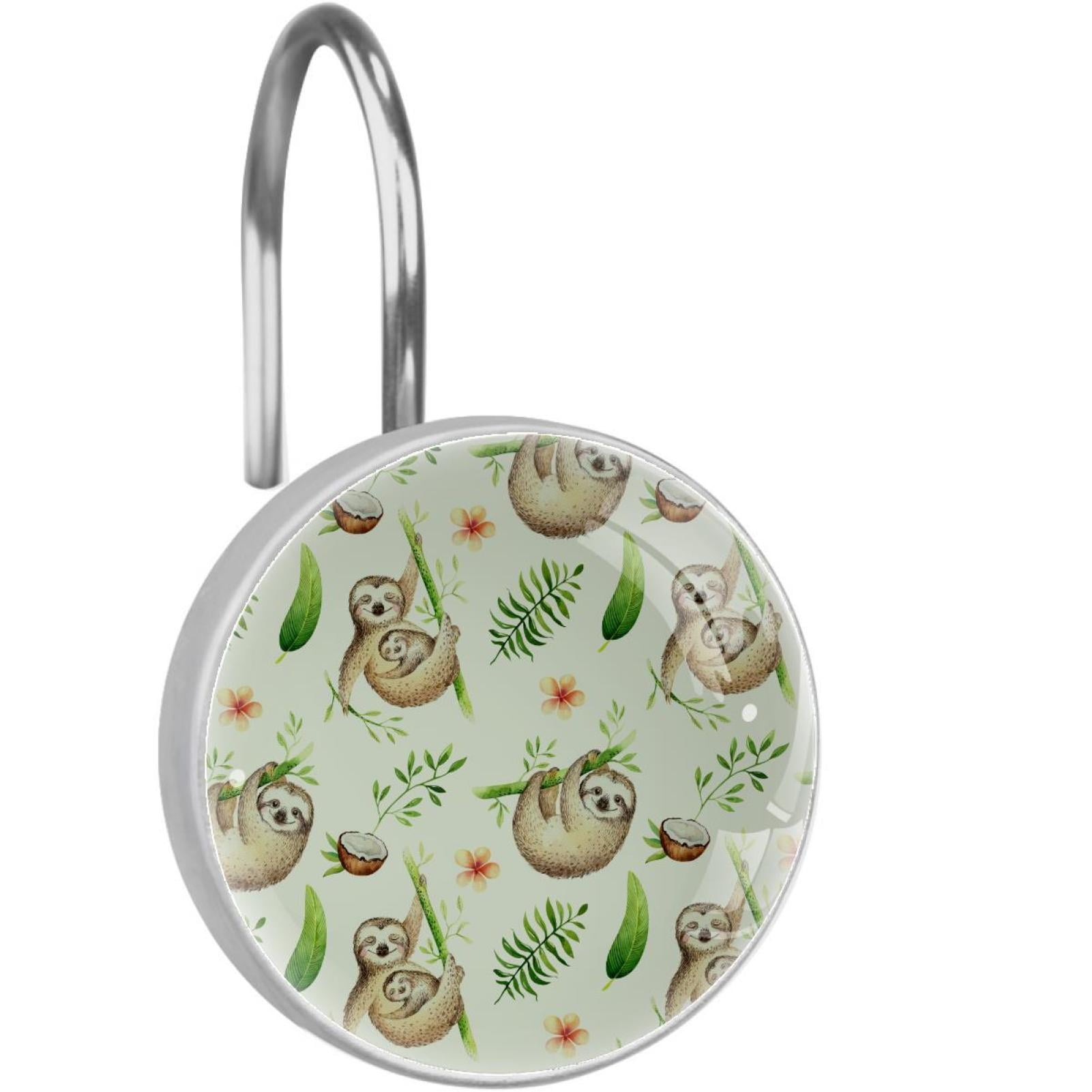 Sloth Animal Cute Shower Curtain Hooks（Set of 12）for Home Hotel Shower ...
