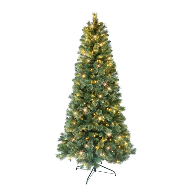 6 ft Pre-Lit Montana Pine Tree 669 Tips 250 Color-Select LED Lights On ...