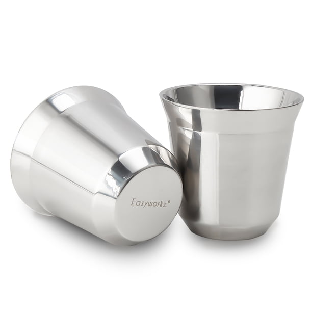 Easyworkz Stainless Steel Espresso Cup 2pcs-Set Double Wall Insulated ...