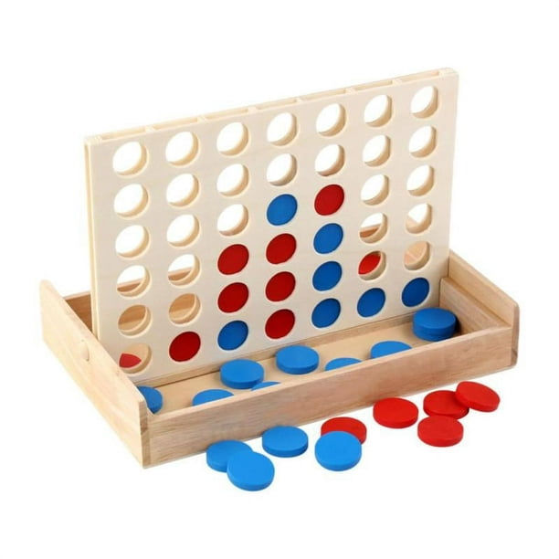 POINTERTECK 4 in a Row Wooden Board Game Foldable Line up 4 Game ...