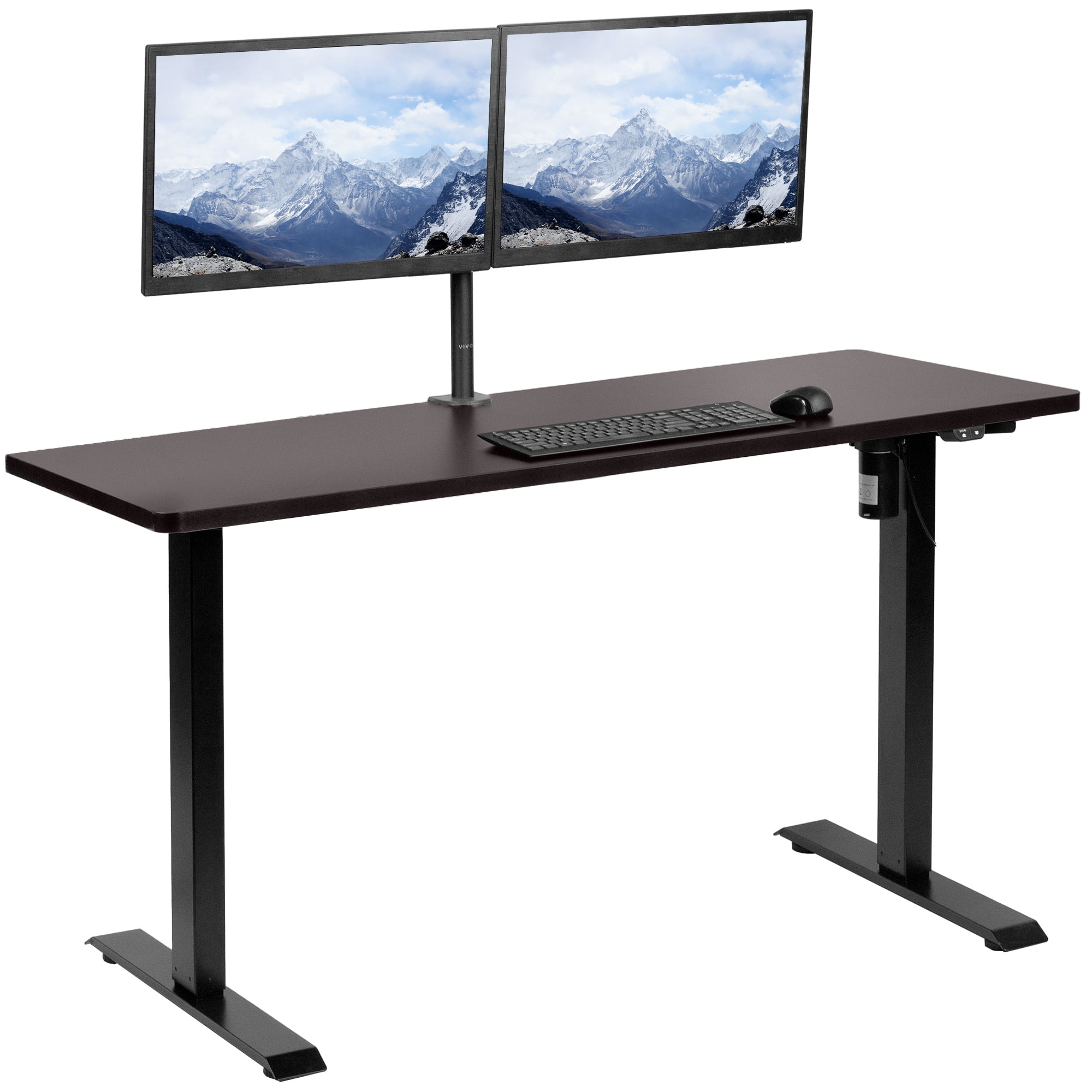 VIVO Electric 60” x 24” Stand Up Desk w/ 2 Button Controller | Espresso ...